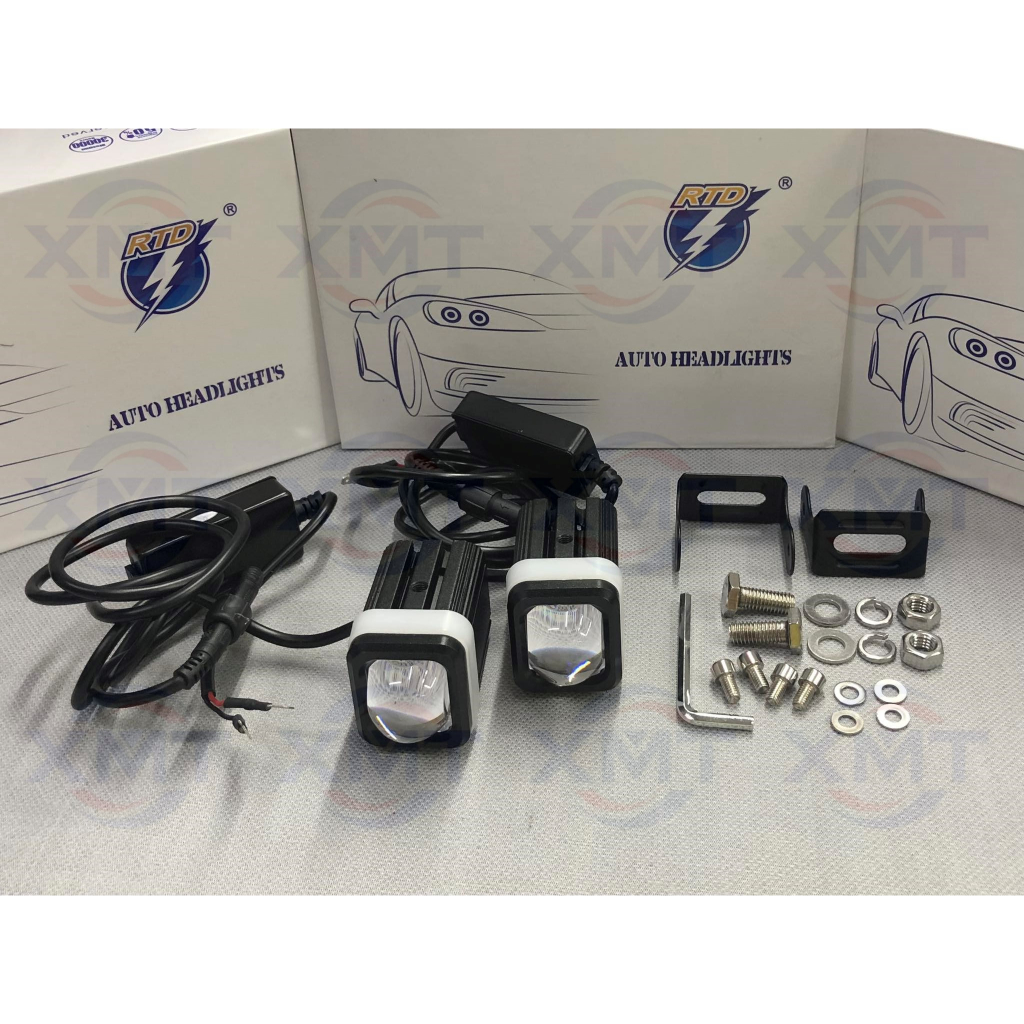 Motorcycle/Car RTD LED Headlights (T51) White/Yellow with Blue Park ...