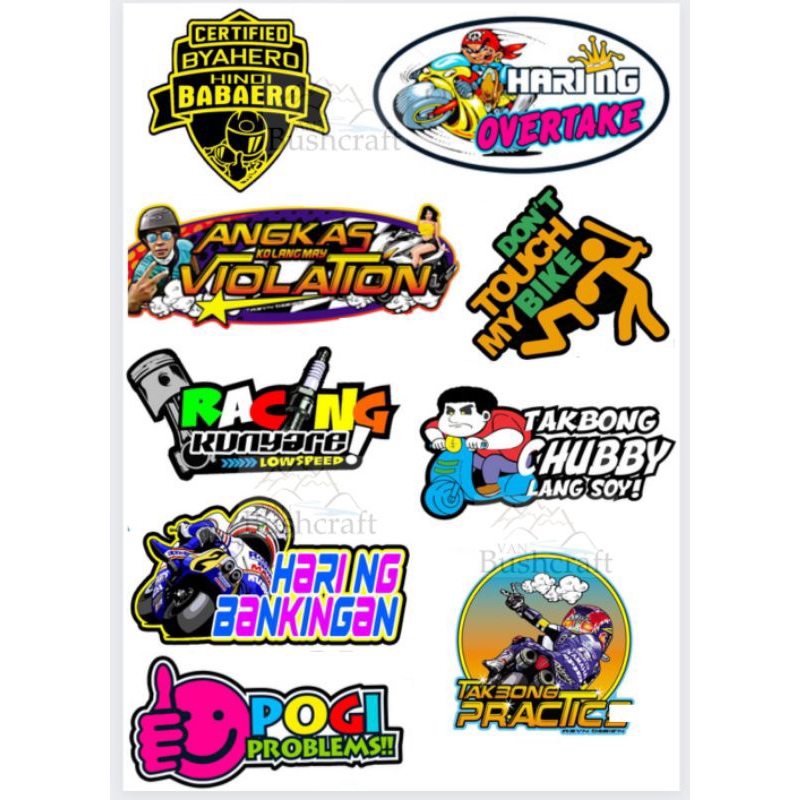 FUNNY AND WITTY MOTORIST STICKERS - SET A LAMINATED GLOSSY VINYL FOR ...