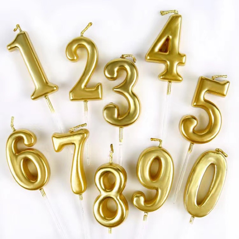 number candle birthday candle happy birthday gold candle | Shopee ...
