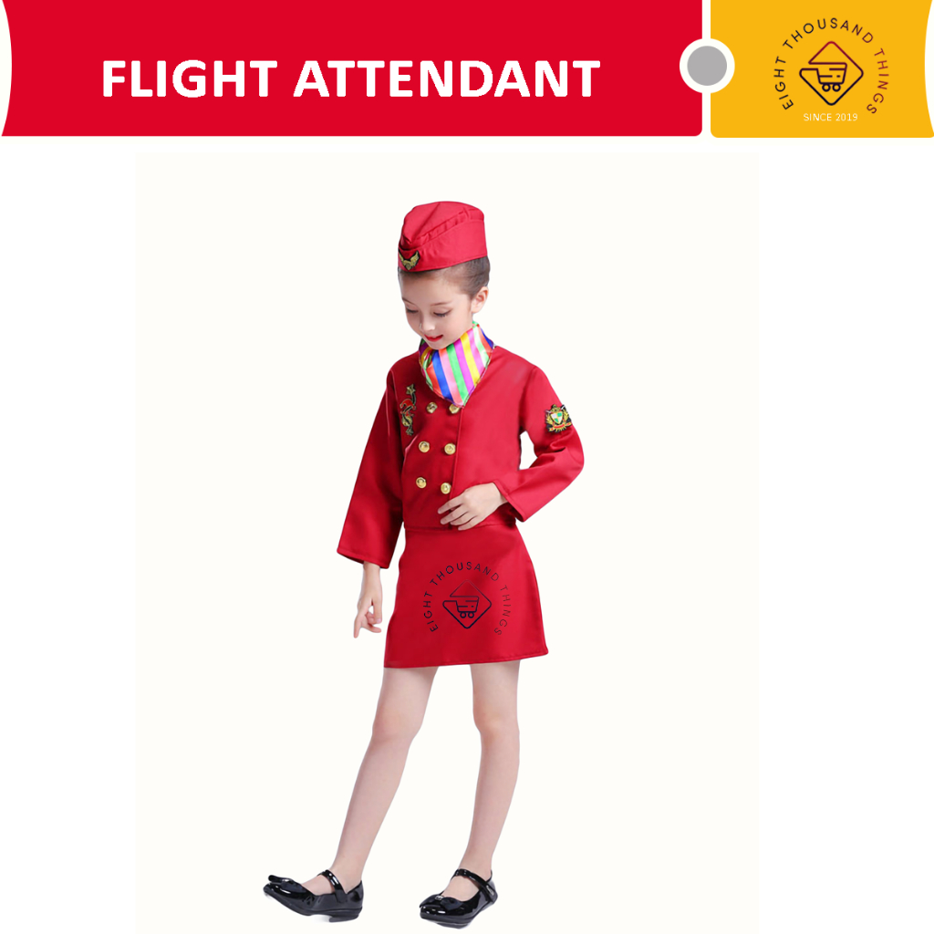 Stewardess / Flight Attendant Kids Professional Career Outfit Costume ...