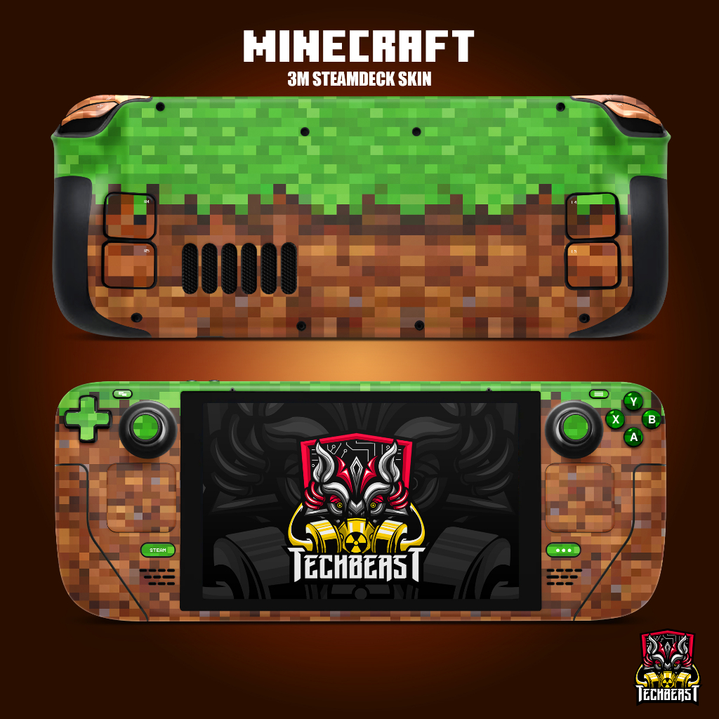 3M Steam Deck Minecraft Skin Custom Wrap Vinyl SD Techbeast | Shopee ...