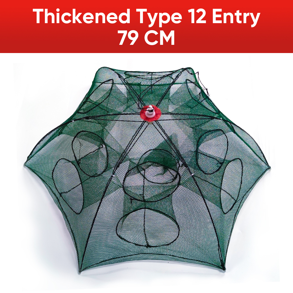 Mitsushi Folding Umbrella Fish Net Shrimp Cage Crab Trap Cast Fishing ...