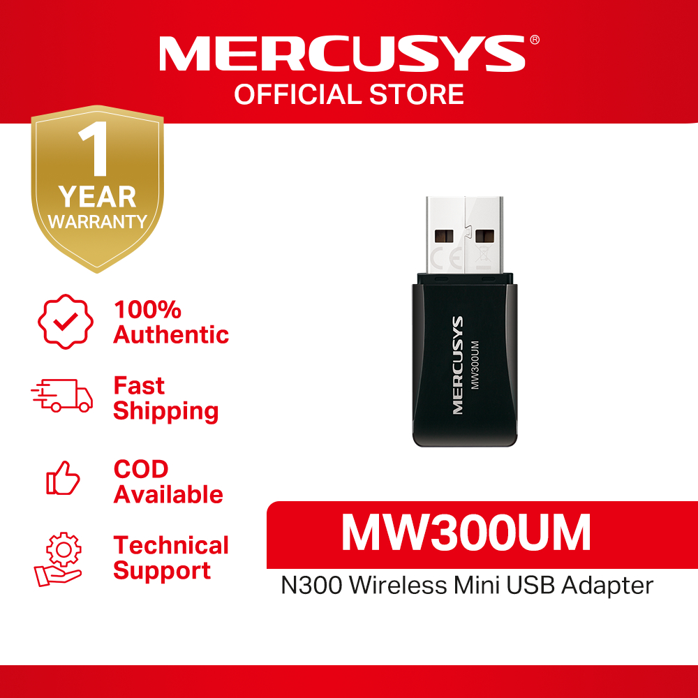 Mercusys Official | MW300UM | Mini | USB | Wi-Fi | Adapter | Desktop ...