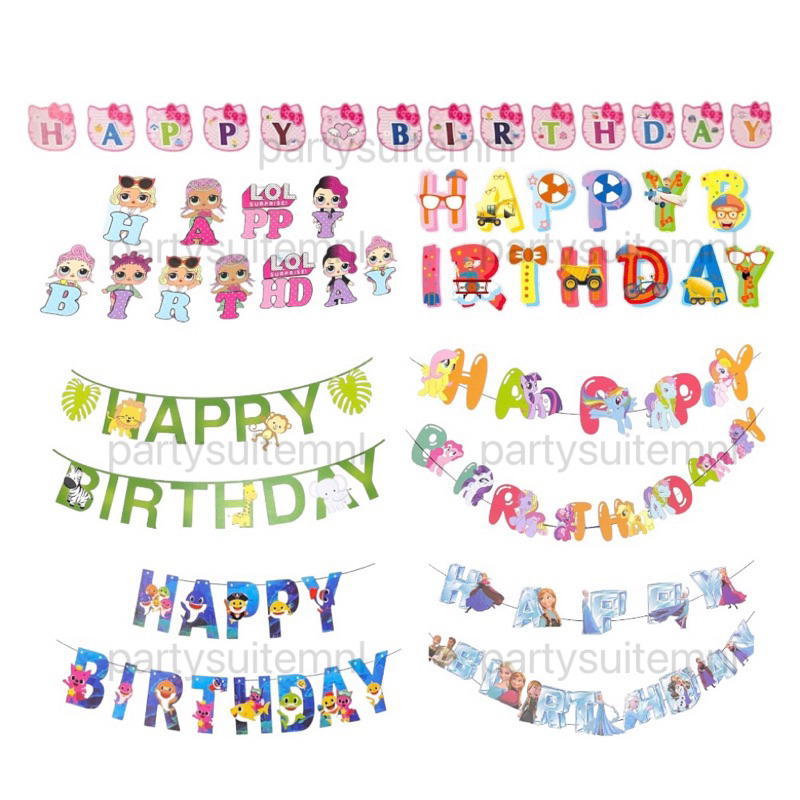 Cutout Character Happy Birthday Banner | Shopee Philippines