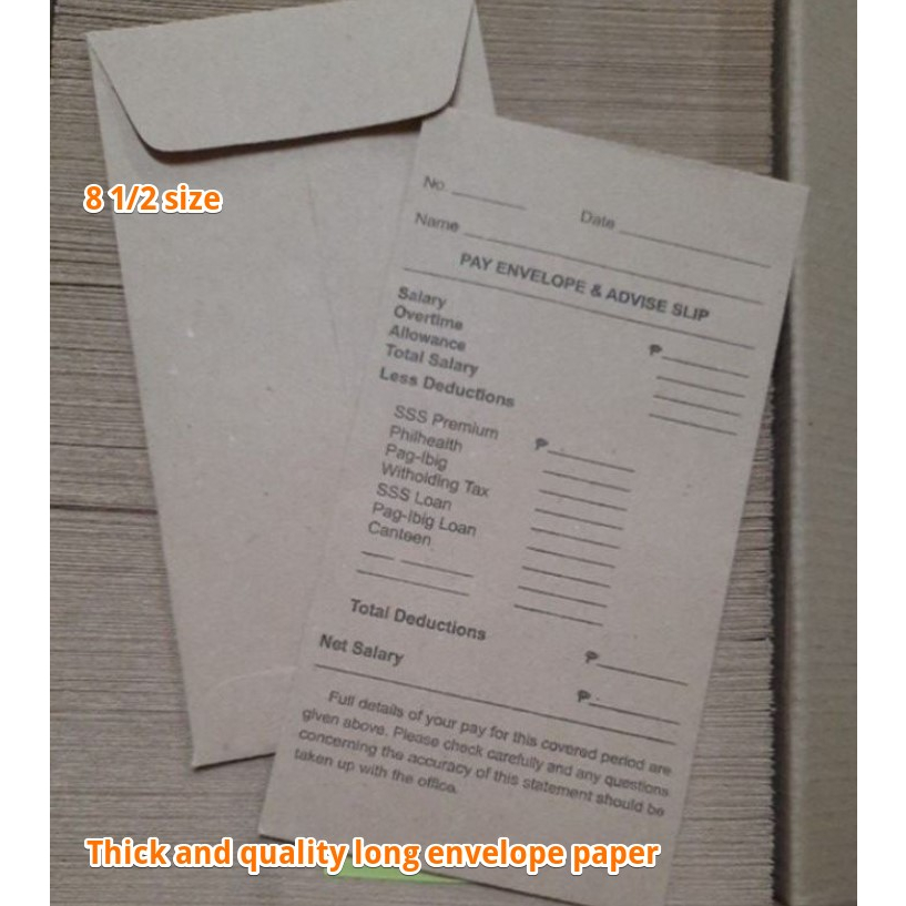 Payslip long envelope sold in 10's Quality | Shopee Philippines