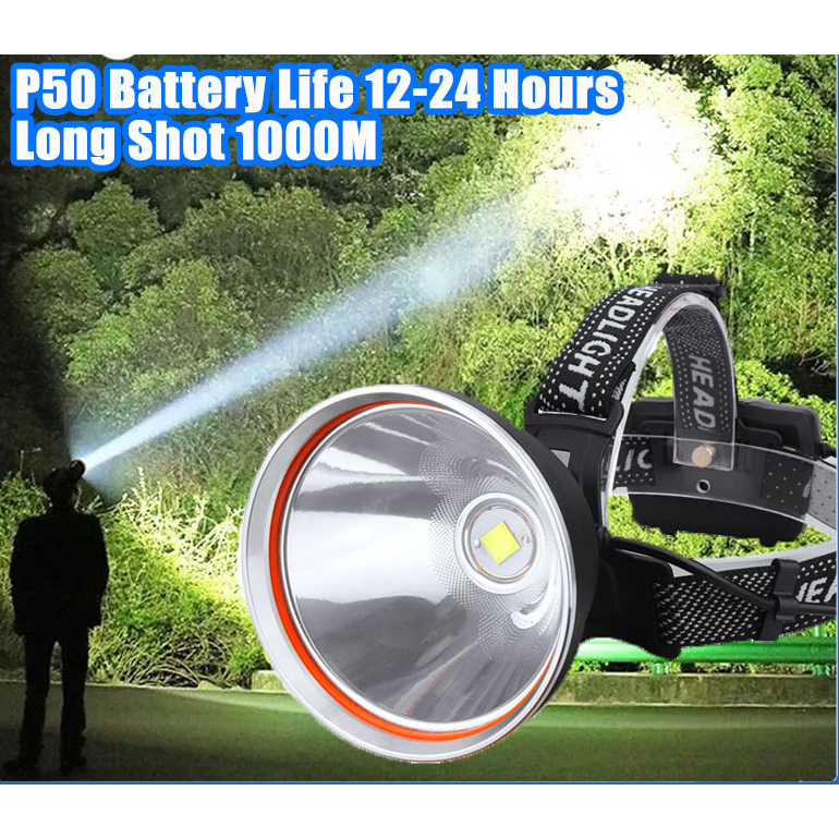 Xhp90.2 Headlight Cree p50 LED White light with 3 batteries Optional ...