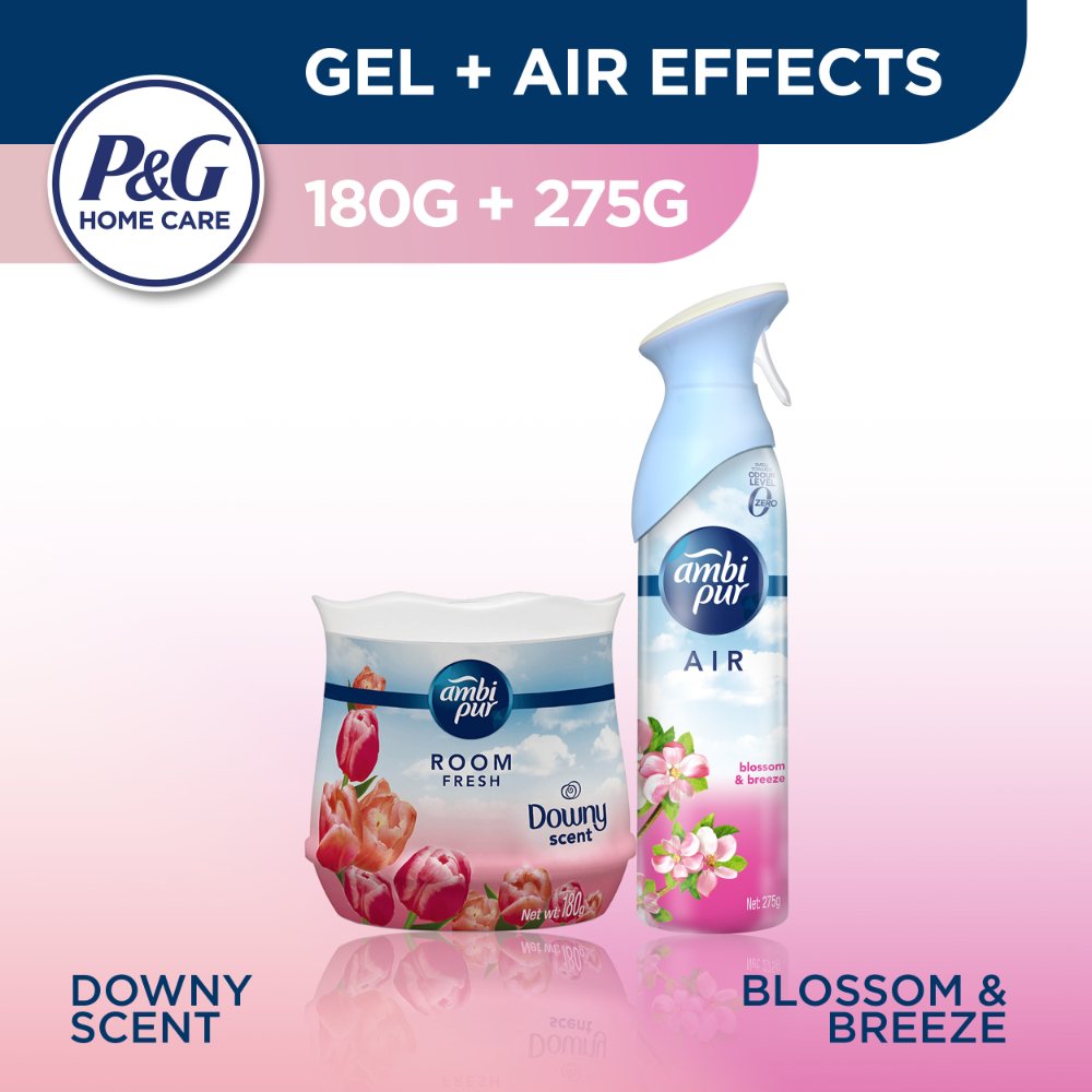 Ambi Pur Air Freshener Relaxing Lavender Lemon & Spring Downy & Blossoms 180g + 275g Gel and ...