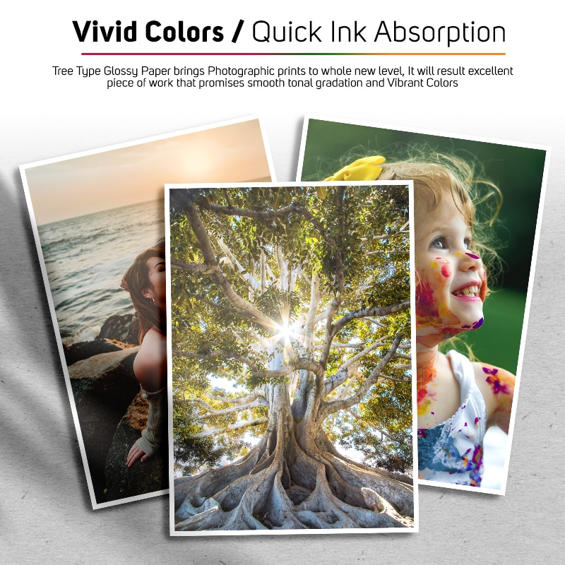 QUAFF Tree Type Glossy Photo Paper No back Print A4 Size 180GSM ...