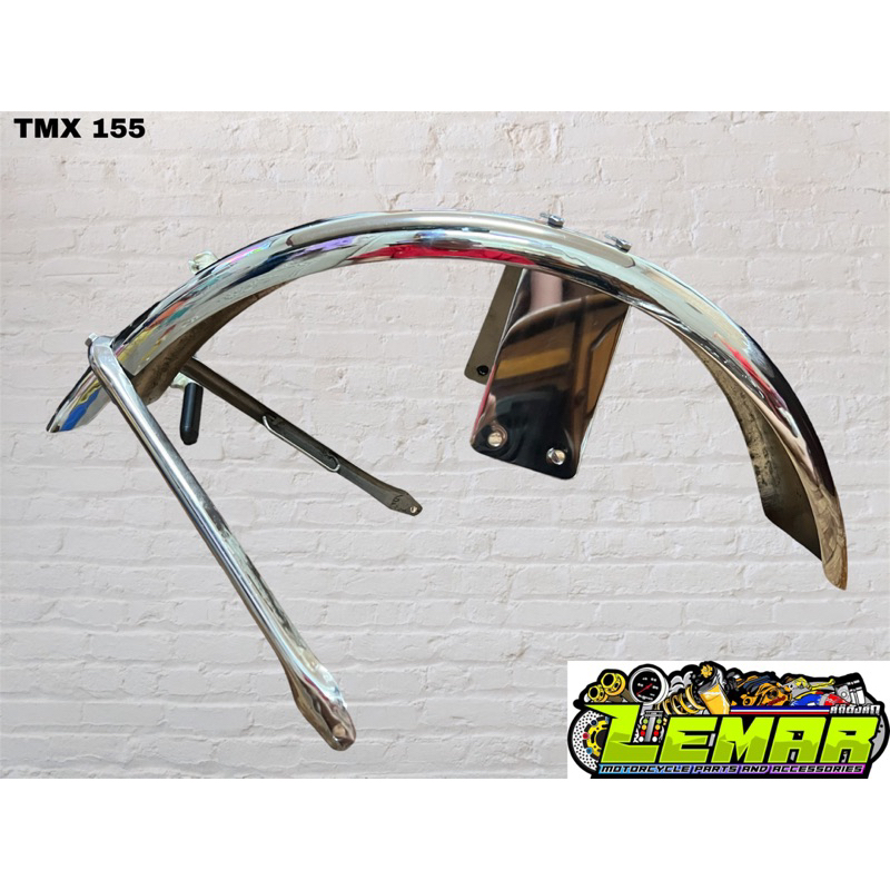 HONDA TMX 155 FRONT FENDER/TAPALODO STAINLESS STEEL WITH BRACKET ...