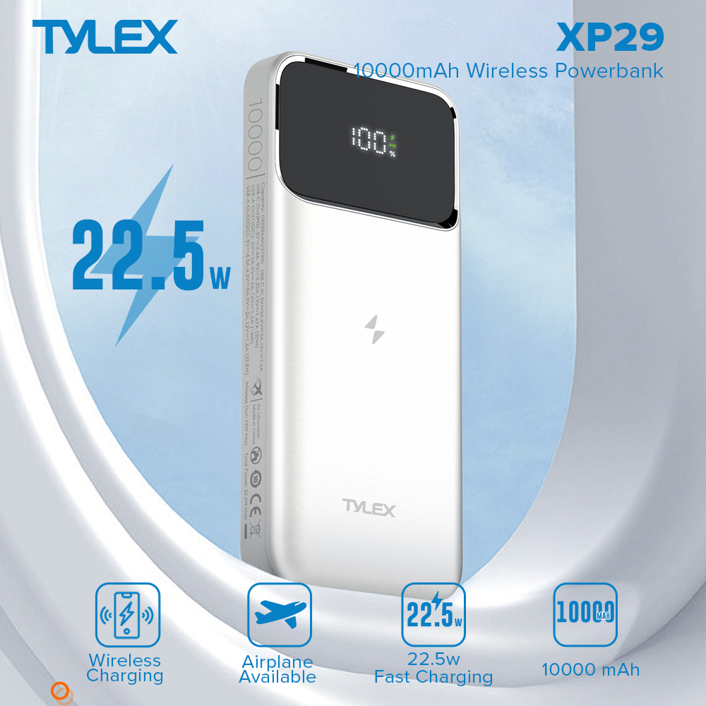 TYLEX XP29 10000mAh Wireless Powerbank 22.5w Fast Charging PD+QC3.0 ...