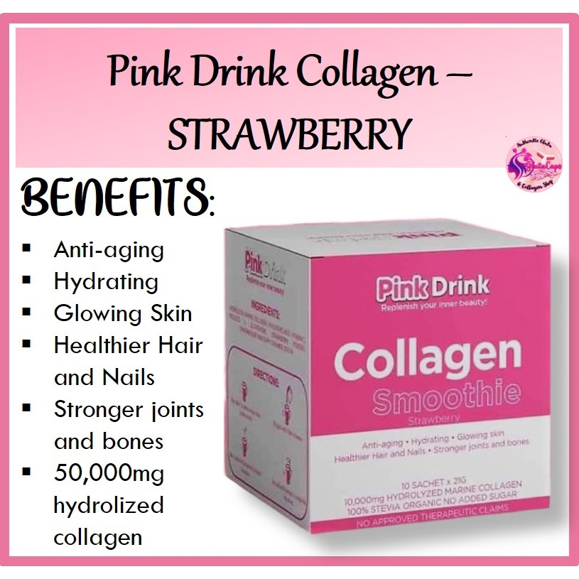 Pink Drink Collagen Smoothie 10 Sachets 5000mg per sachet | Shopee ...