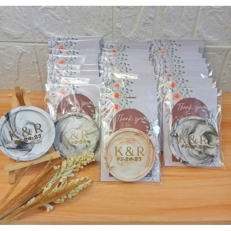 Personalized Mini Concrete Coaster Souvenir Giveaways | Shopee Philippines