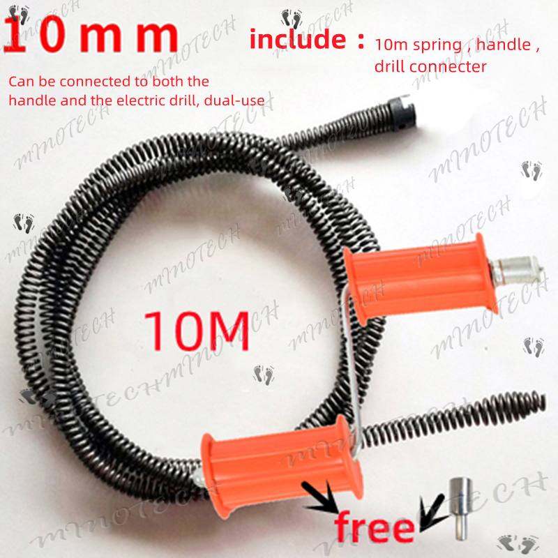 20m Sewer Dredging Spring Electric Drill Drain Cleaner Machine ...