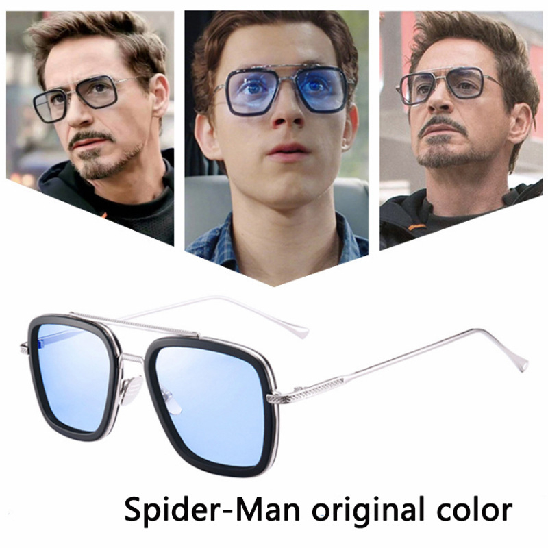 Tony Stark Iron Man Sunglasses Vintage Metal Frame Shades For Men ...