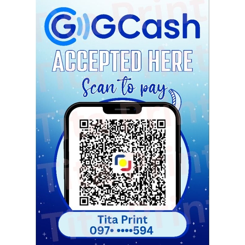 Laminated Gcash Qr Code Scan to pay Signage 250 Microns MAKAPAL ...