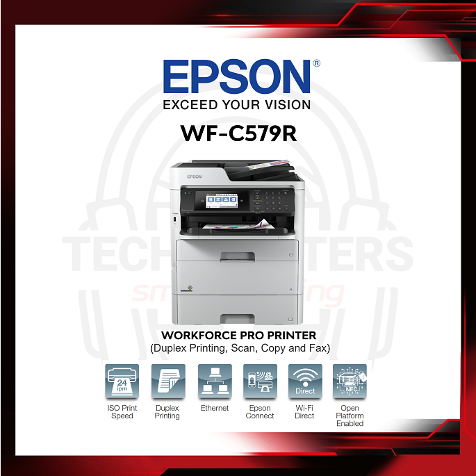 Epson WorkForce Pro WF-C579R (Print-Scan-Copy, Duplex, PrecisionCore, Inkjet, RIPS,T01C Ink ...
