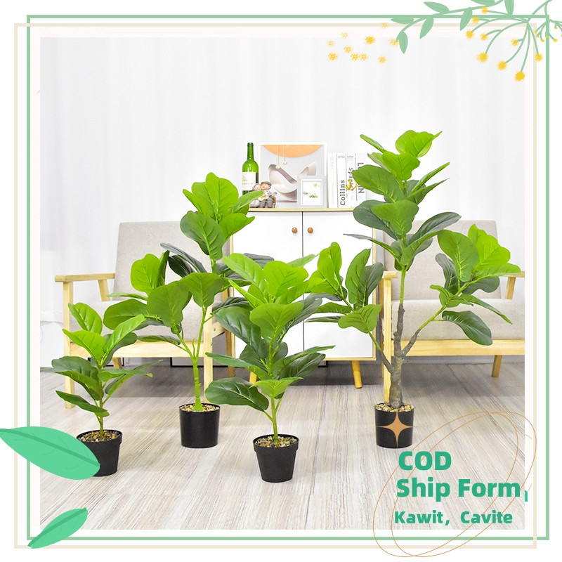 Artificial plant Artificial Fiddle Leaf Fig Tree with Pot Fake Ficus ...