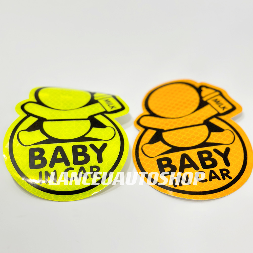 Baby in car Reflective Sticker Baby on board Car Sticker | Shopee ...