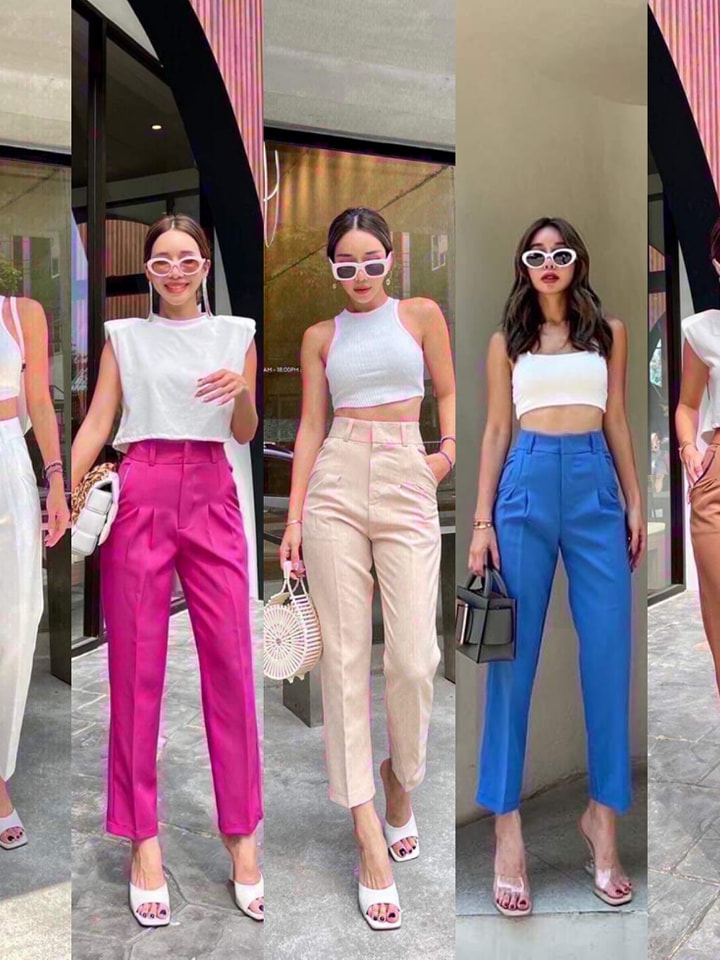 PROMTHONG -LUPINTA Bangkok high-waisted trousers, two side pockets ...