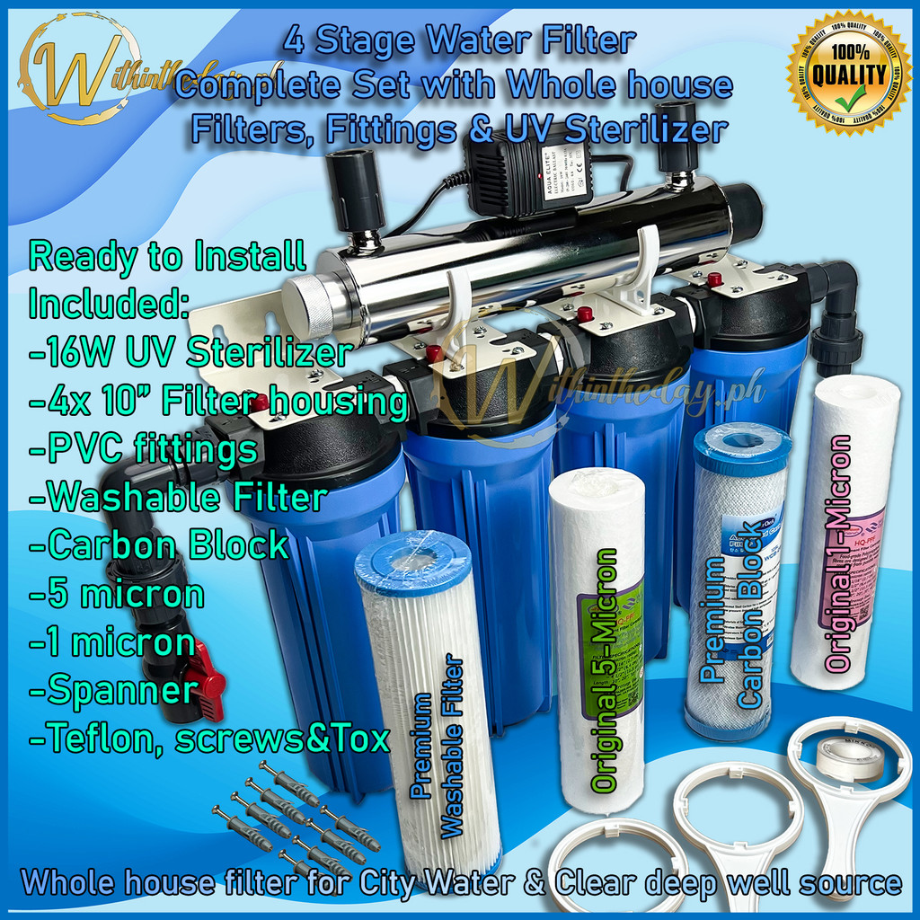 3 Stage 4 Stage Filter Housing Washable 10 Inch High heavy duty ...