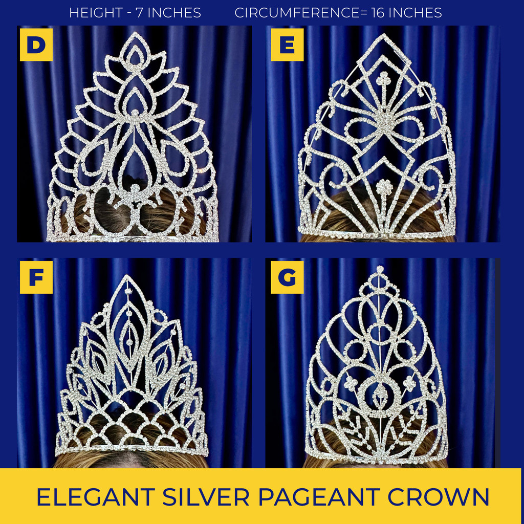 ELEGANT SILVER PAGEANT CROWN ( 7 INCHES HEIGHT ) | Shopee Philippines