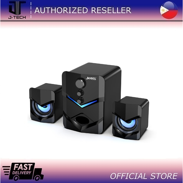 JEDEL SD-010 2.1 USB POWERED BLUETOOTH 5.0 STEREO DESKTOP SPEAKERS W/LED 3.5MM+USB (BLACK ...