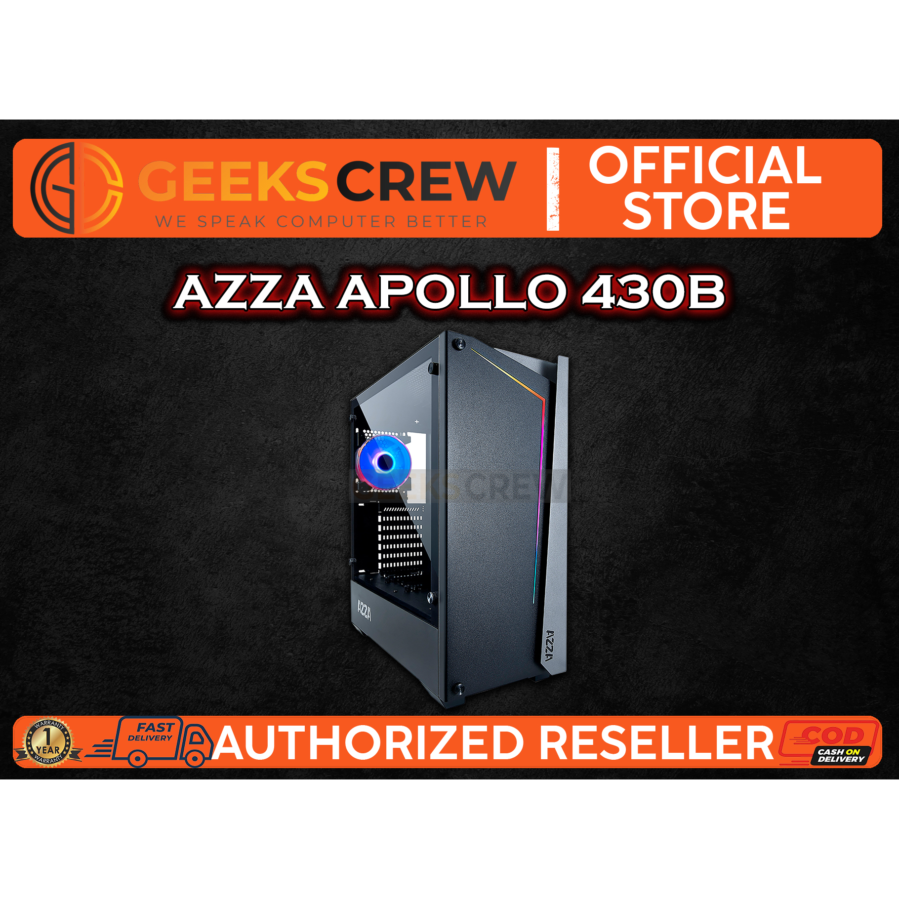 Azza Apollo 430B-DF2 ARGB Tempered Glass M-ATX (Black) | Shopee Philippines