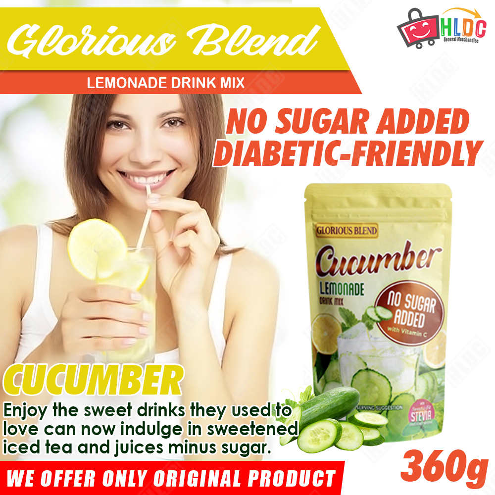 Glorious Blend Cucumber Lemonade 360g with Stevia, Non Acidic, No Sugar ...