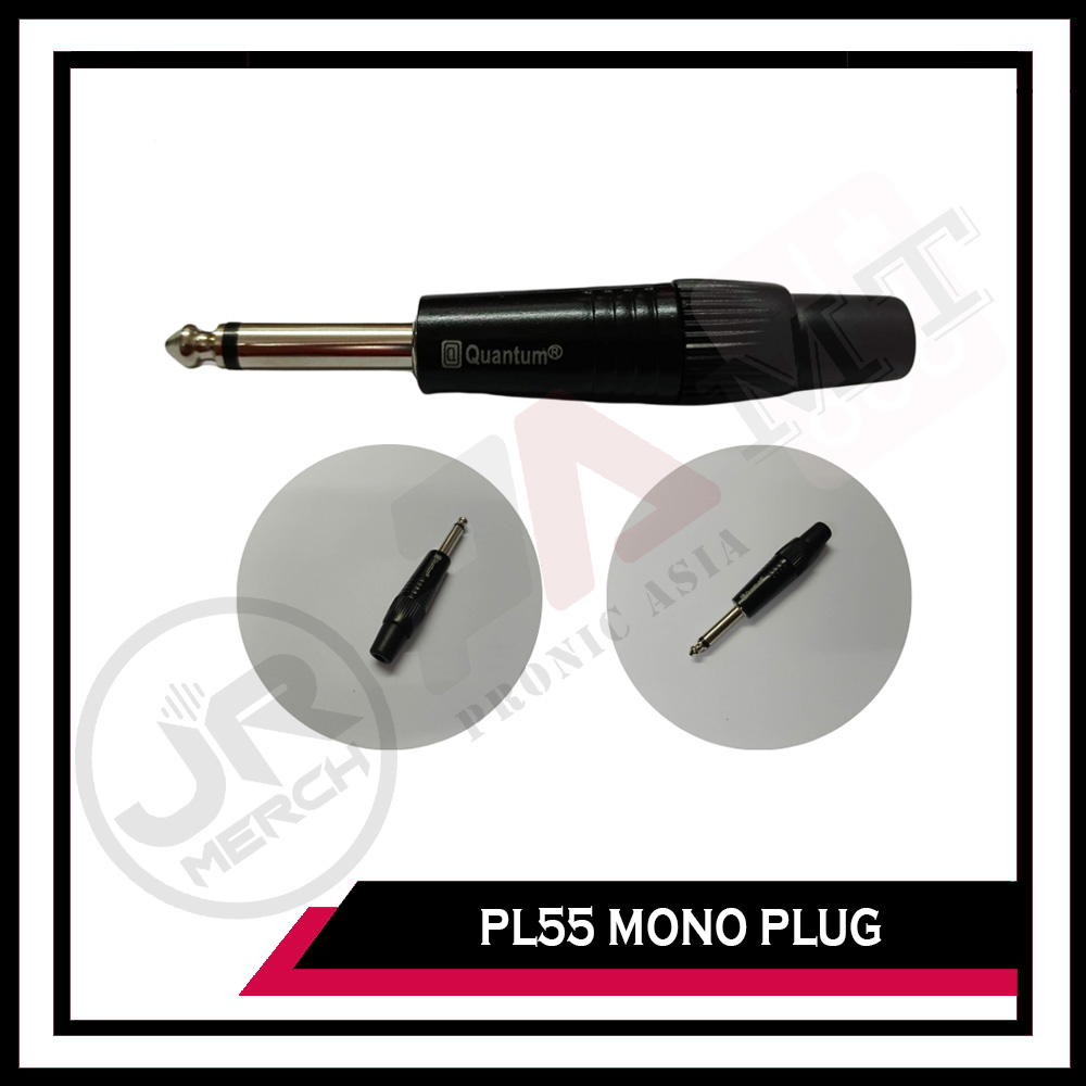 (QPL55M) PL55 Mono Male Plug TS 6.3MM Audio Connector Heavy Duty - Sold ...