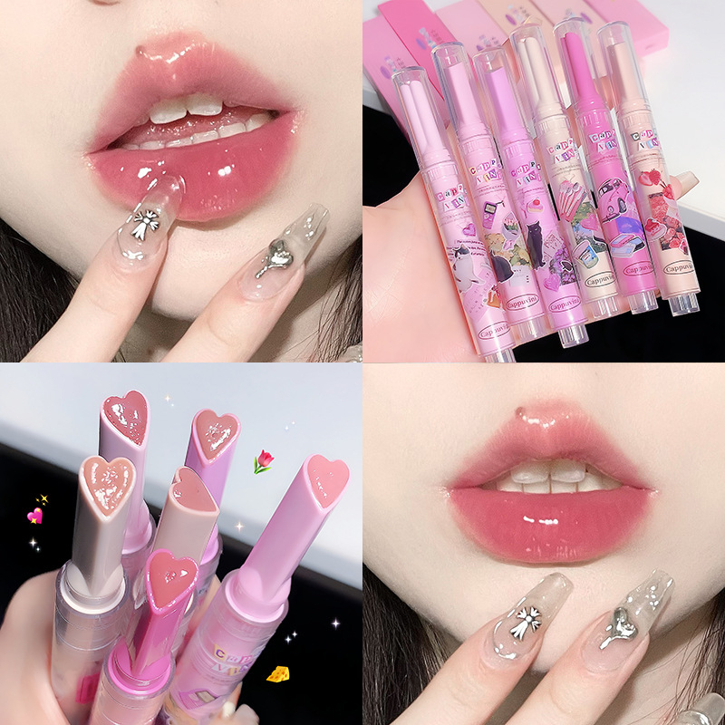 Cappuvini Heart Lipstick Durable Air Liquid Lipstick Mud Lip Glaze ...