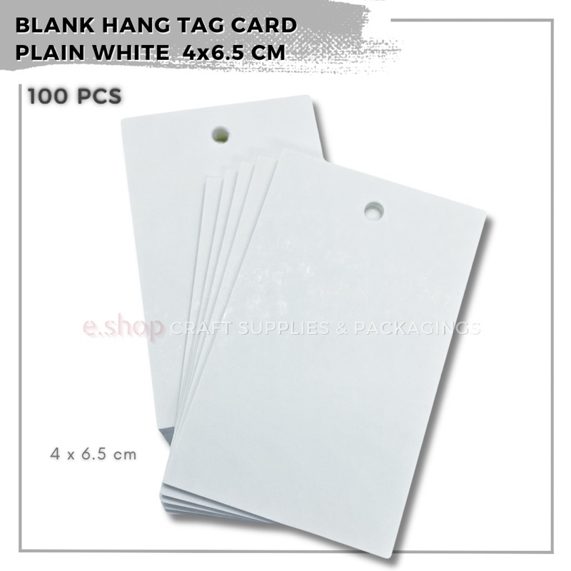 [100 PCS] Hang Tag Card Blank Plain White for Labeling, Pricing ...
