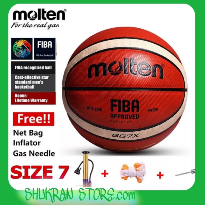 MOLTEN Basketball FIBA GG7X Size 7 Indoor Outdoor Training Ball with ...