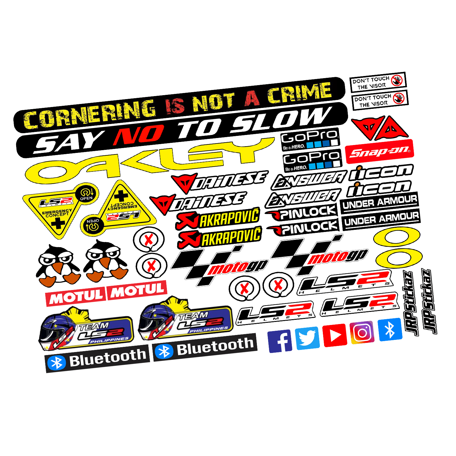 Helmet Visor Holographic Stickers | Evo, Ls2, Hjc, Spyder, Nhk, Kyt ...
