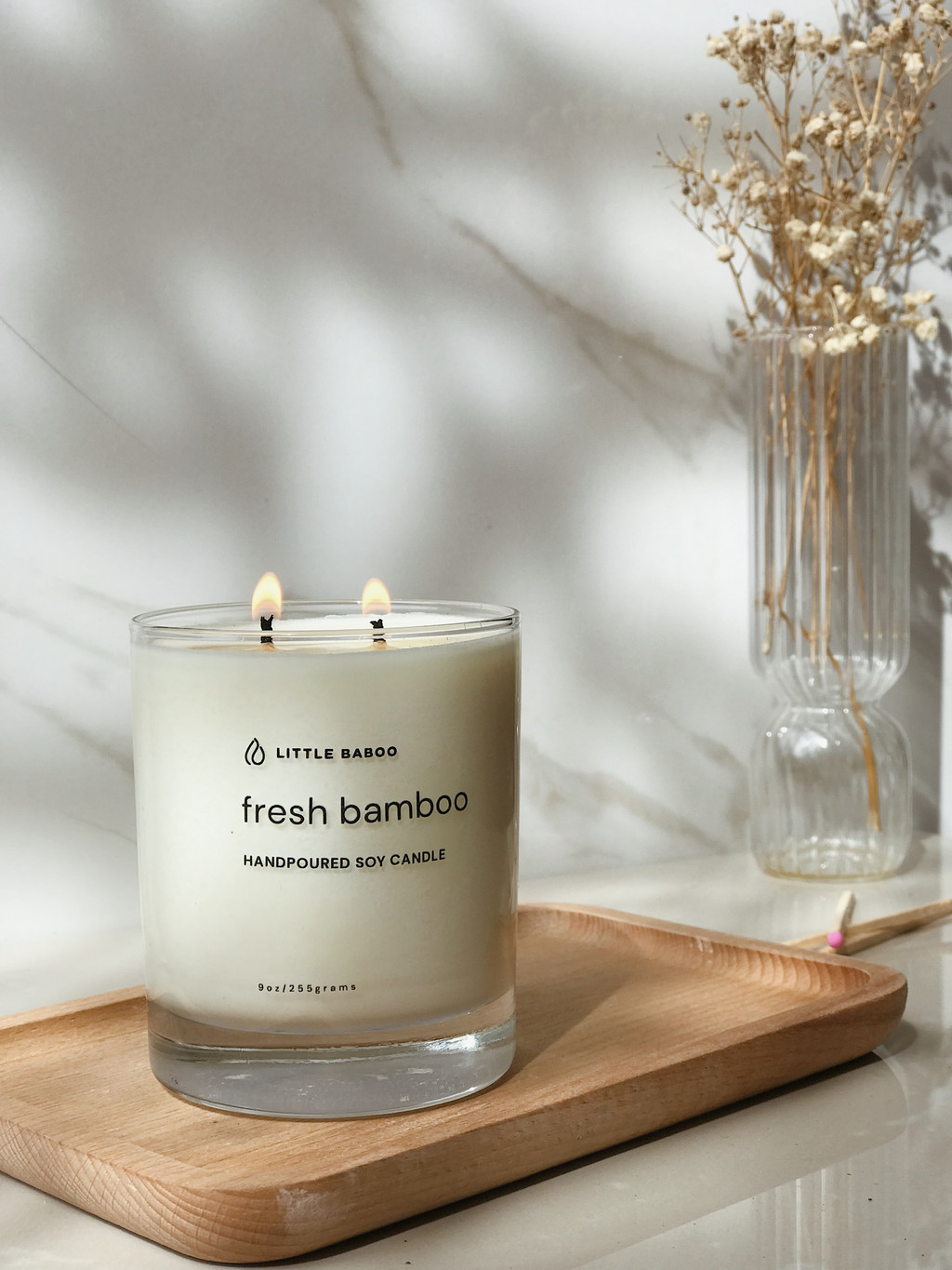 Little Baboo Fresh Bamboo Scented Soy Candle in Glass Jar | Shopee ...