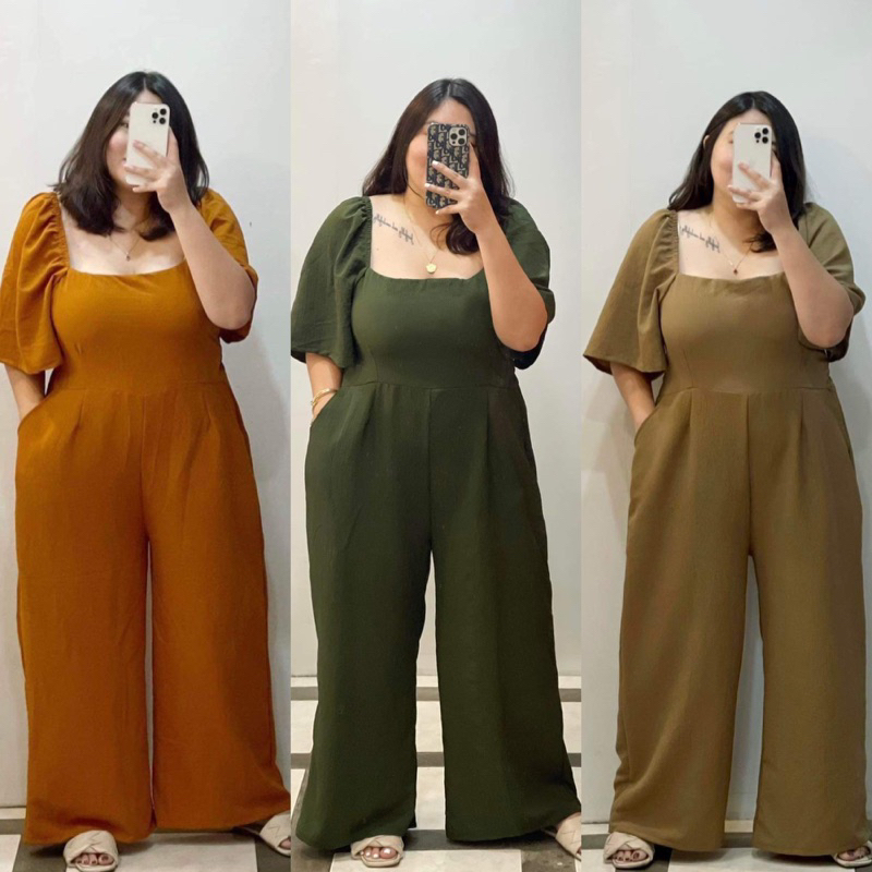2xl - 4xl Plus Size Plain Jumpsuit with Pockets | Shopee Philippines