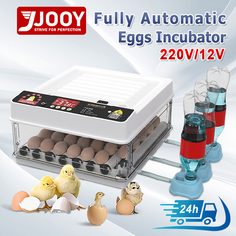 JOOY 64/130 Eggs Incubator Digital Automatic Poultry Hatcher Egg Incubator Fully Automatic 220V ...
