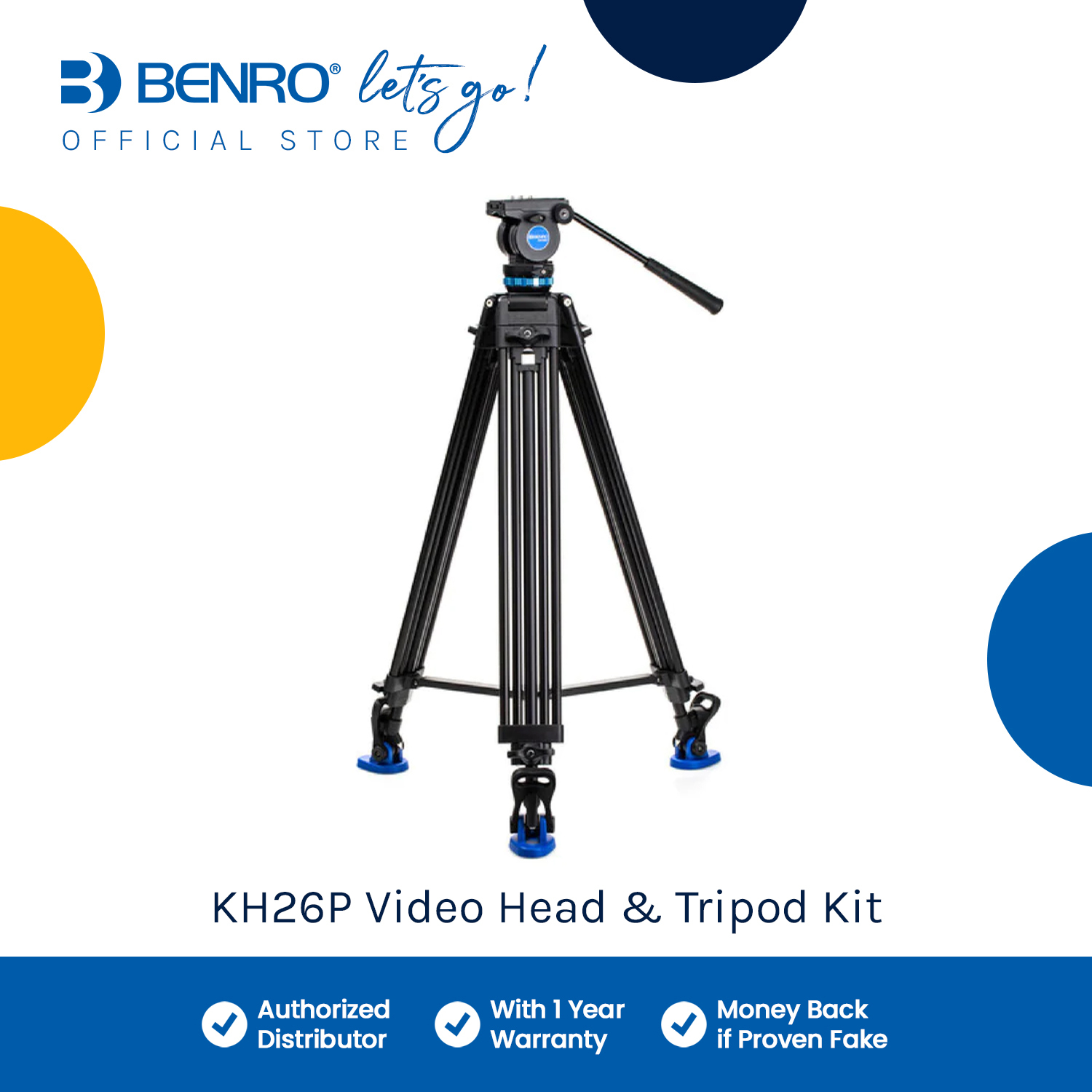 Benro KH26P Video Head & Tripod Kit (72.6" Max) | Shopee Philippines