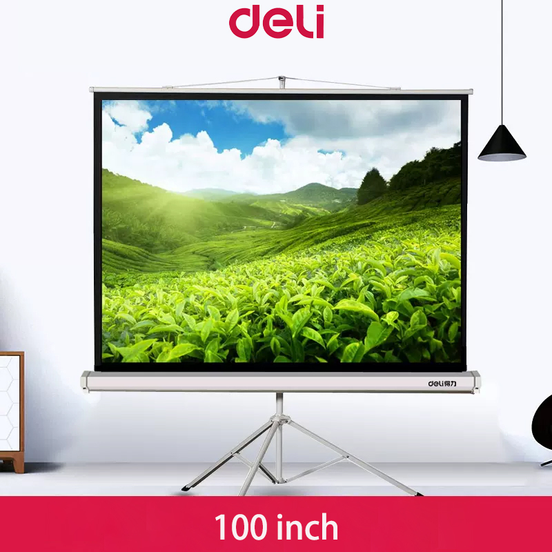 Deli 100 inch HD Projector Screen With Stand Ratio 4:3/16:9 Portable ...