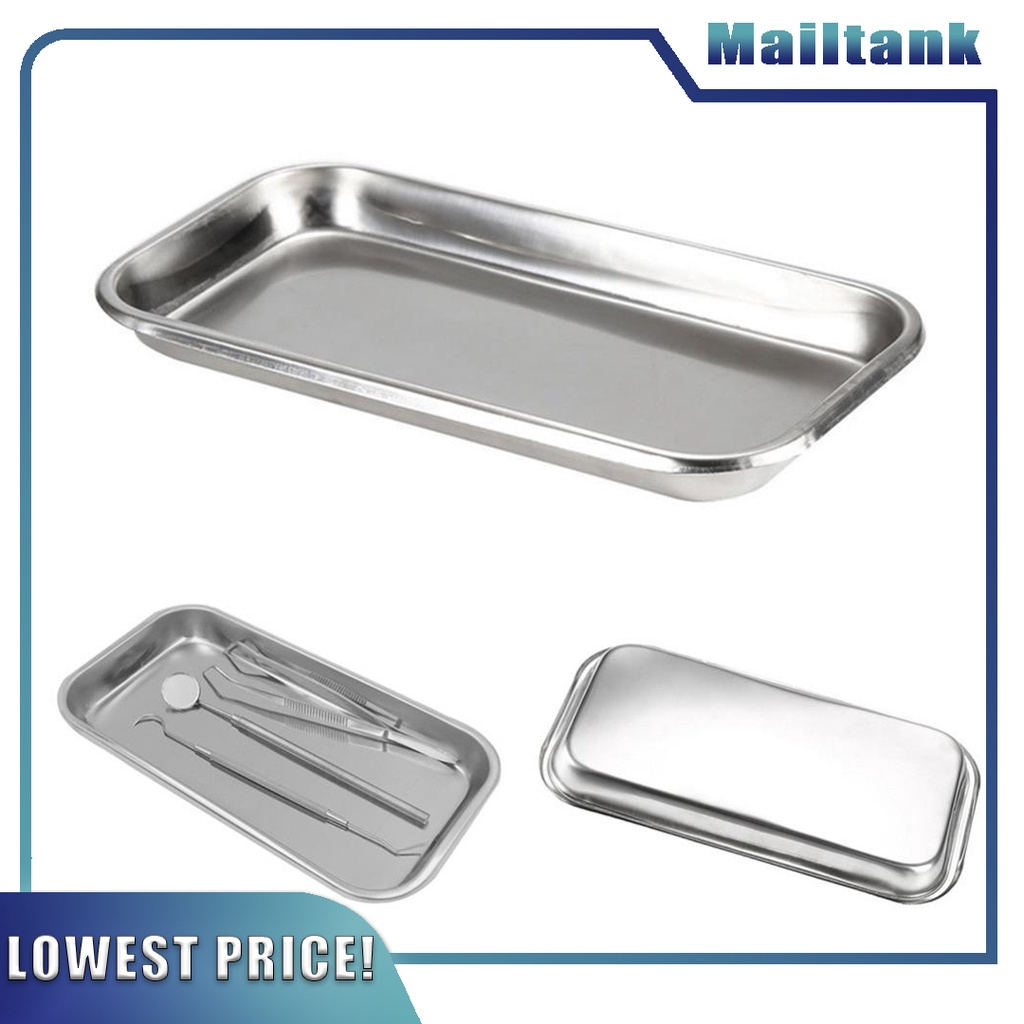 1Pcs Stainless Steel Tray Square Dental Plate Oral Care Dentist Plates ...