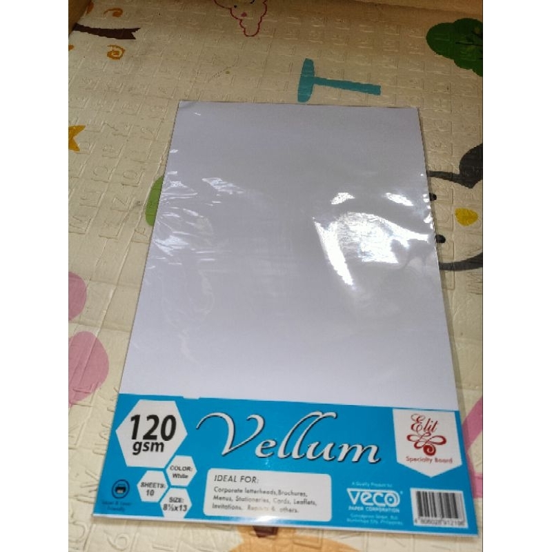 Veco Elit Vellum Specialty Board 120gsm White 10 Sheets Shopee