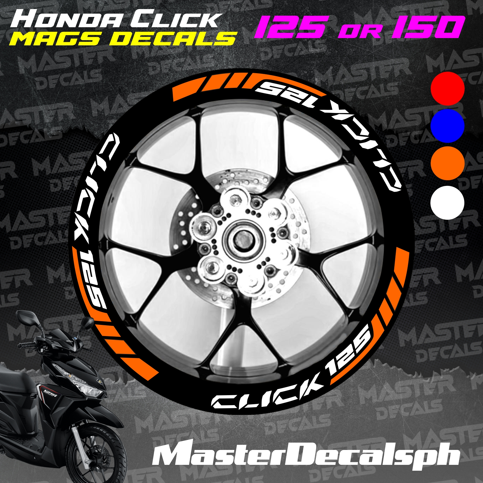 Honda Click 125/150 Mags Sticker Decals PAIR - Front and Back | Shopee ...