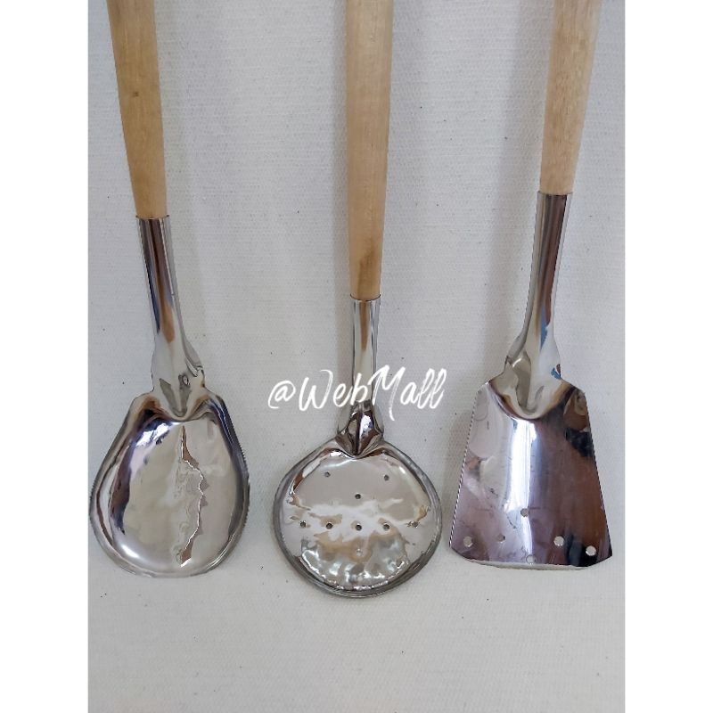 EXTRA-LARGE SANDOK 304 STAINLESS WITH HARD WOOD QUALITY HANDLE | Shopee ...