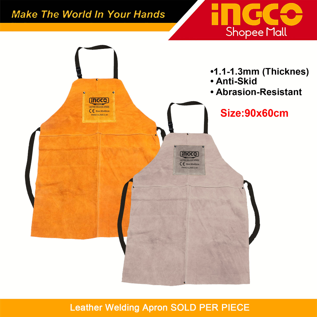 Ingco Leather Welding Apron Safety Wear 90x60cm Gray HGVA01 / Brown ...
