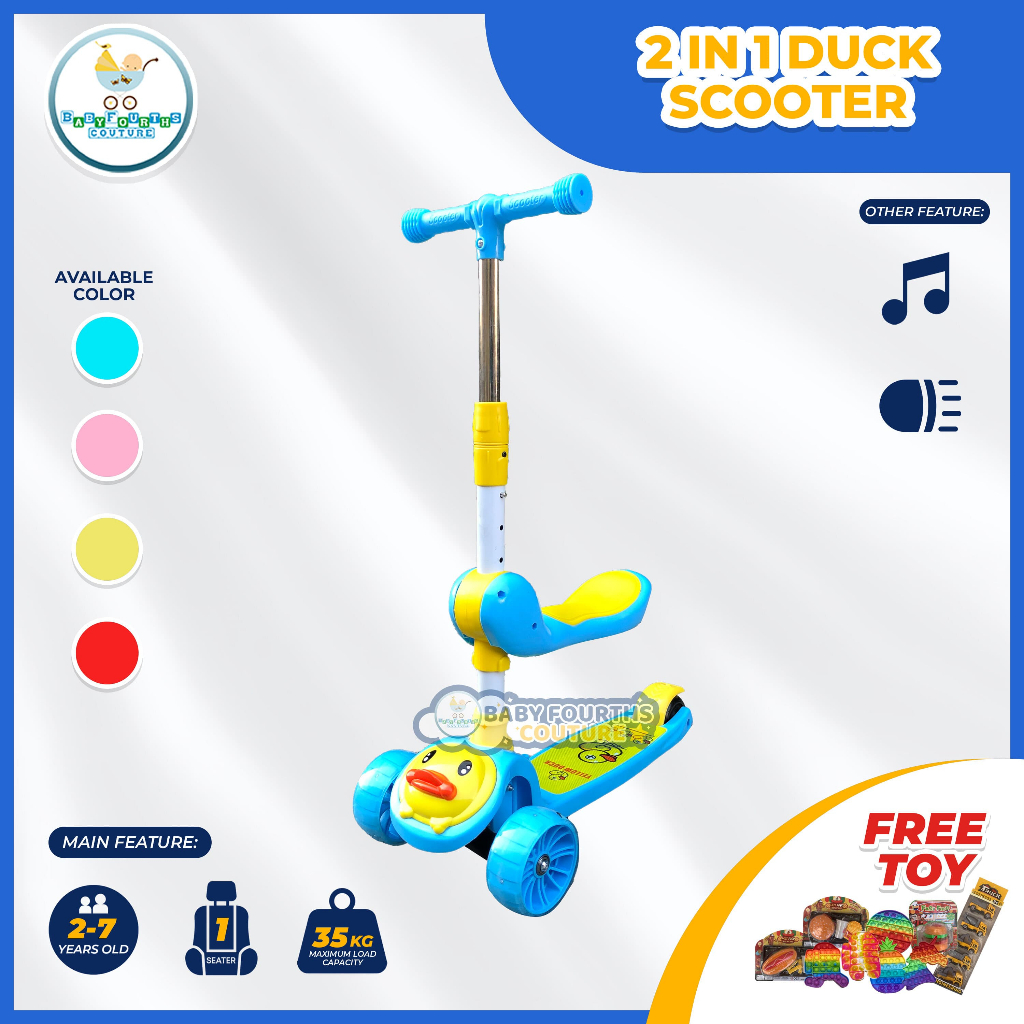 COD 2in1 Cute Convertible Duck Scooter for Kids and Toddlers | Shopee ...