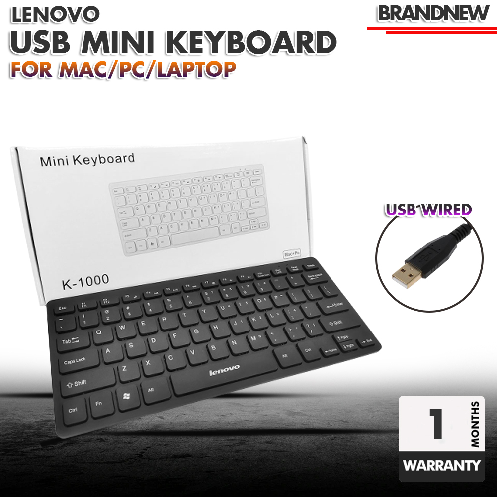 Lenovo usb mini keyboard k-1000 / for mac,pc,laptop / affordable ...