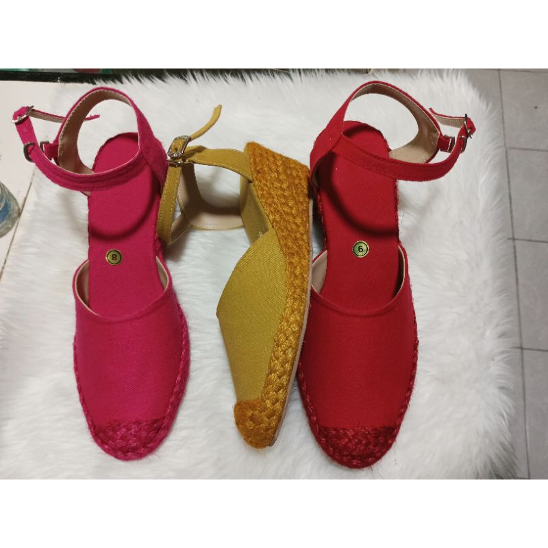 2 inches wedge kahoy colored abaka Made in Liliw | Shopee Philippines