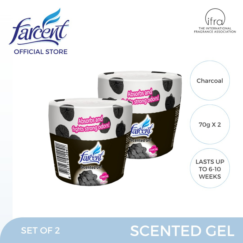 Farcent Air Freshener Scented Gel - Charcoal Set of 2 (70g each ...