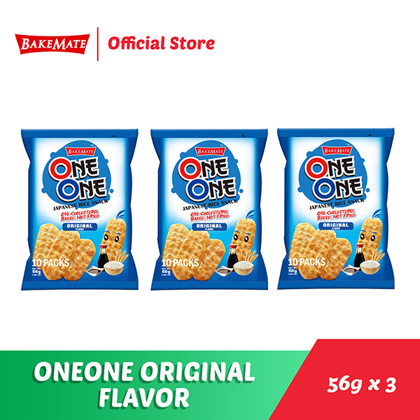 Bakemate One-One Japanese Rice Snacks 56g pack of 3 | Shopee Philippines