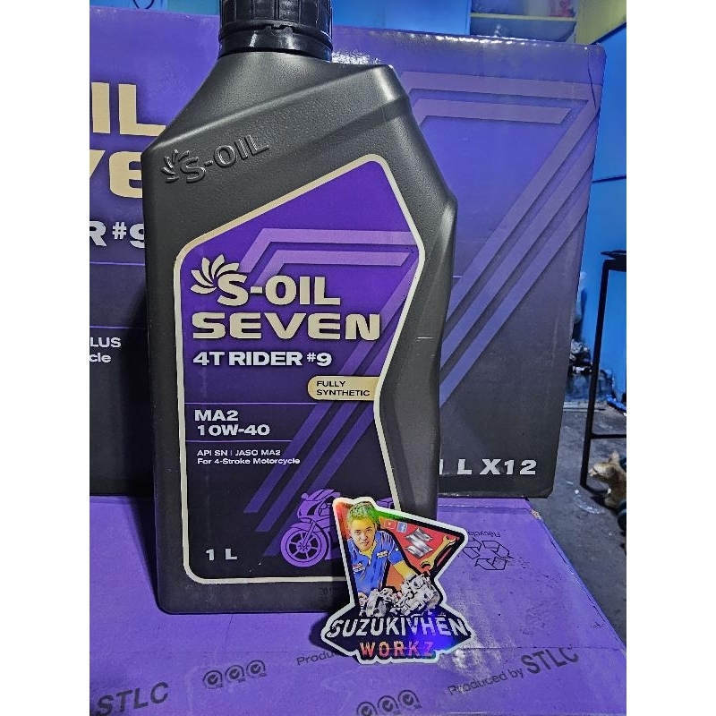 fully synthetic s-oil seven 4T RIDER #9 10w40 1L | Shopee Philippines