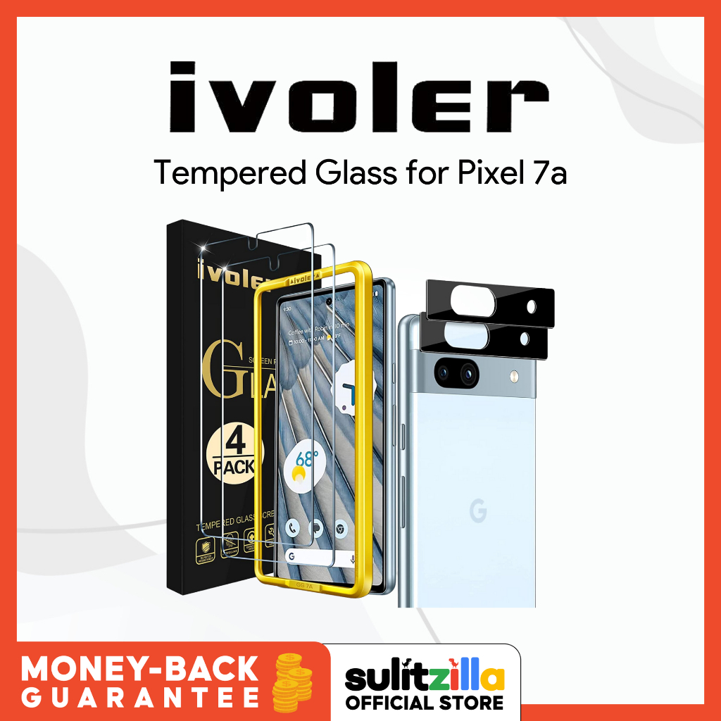 Ivoler Tempered Glass Screen Protector for Google Pixel 7a (2+2 Pack ...